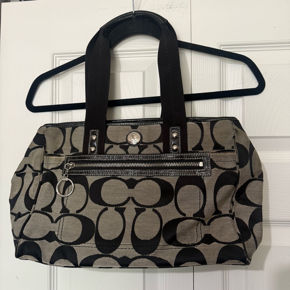 Coach Daisy Signature Jacquard Purse Bag Grey Black R… - Gem
